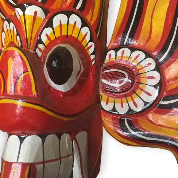 Hand Crafted | Wall Decor | Handmade Vintage Sri Lankan Raksha Mask ...